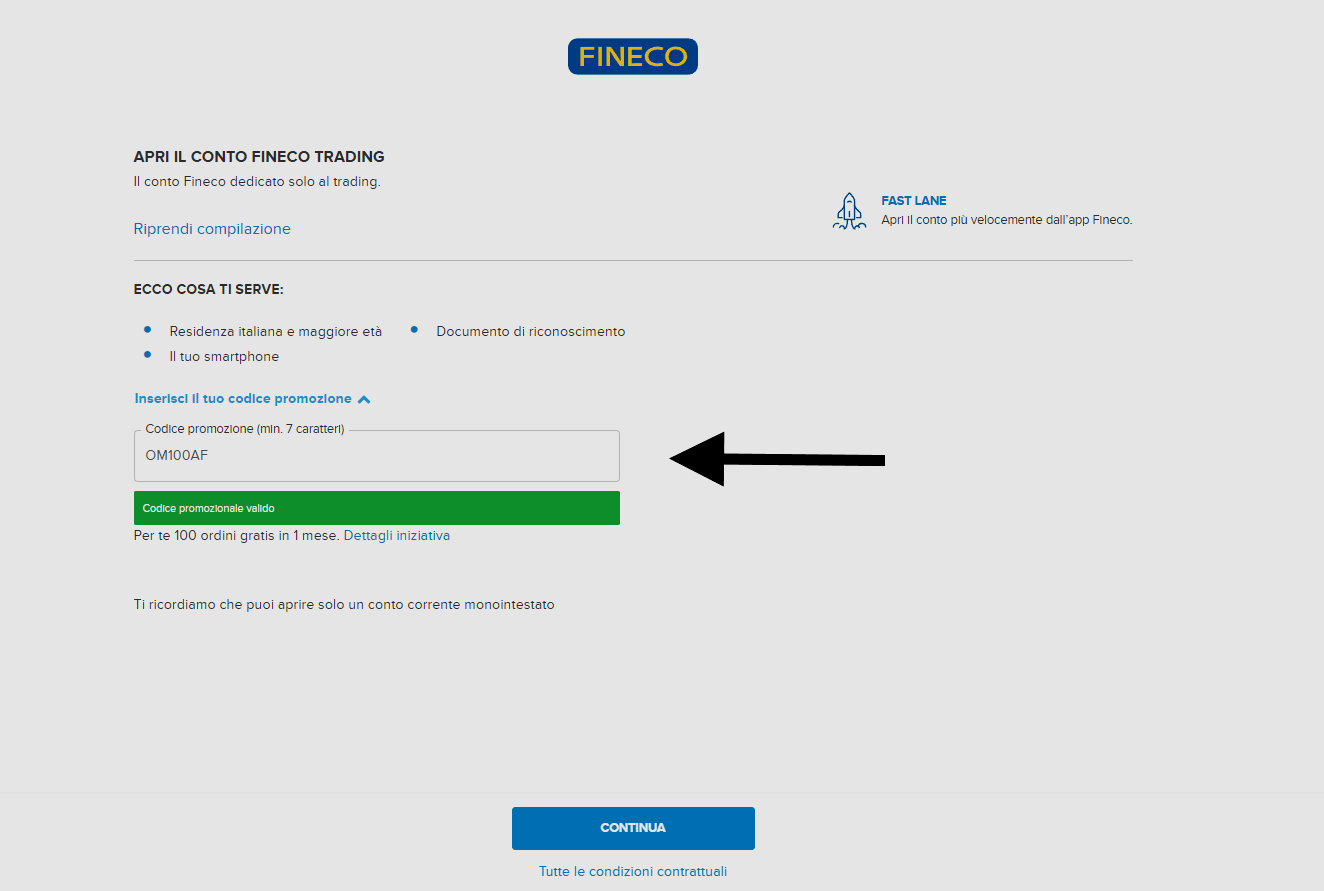 Promozione Fineco: bonus di 100 ordini gratis per i nuovi clienti
